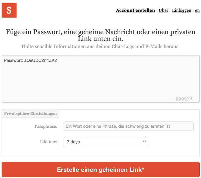 Tool-Empfehlung - One Time Secret - Medienservice Bettina Gschneidner